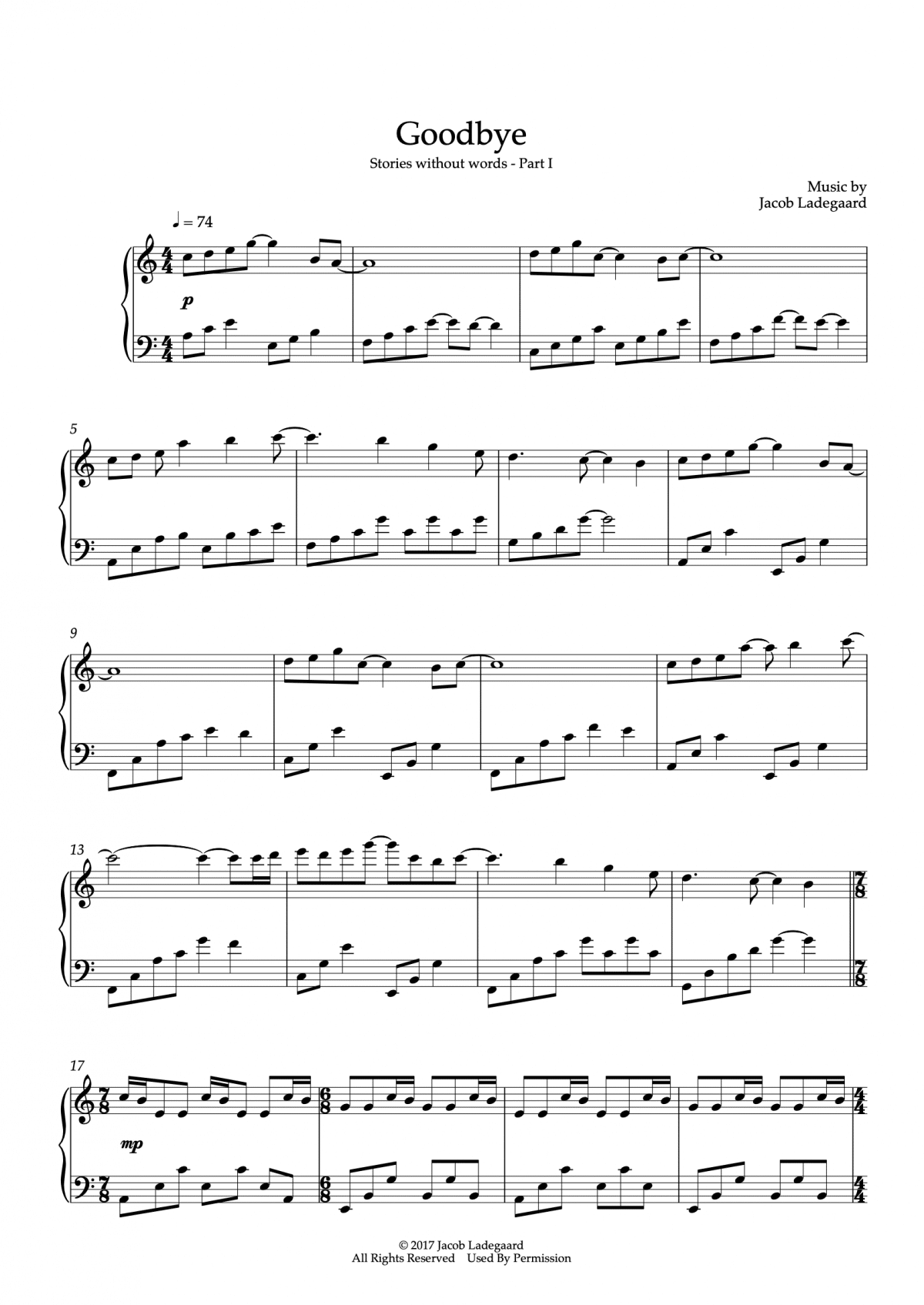 Sheet Music from Jacob's Piano - Find my original sheets here.