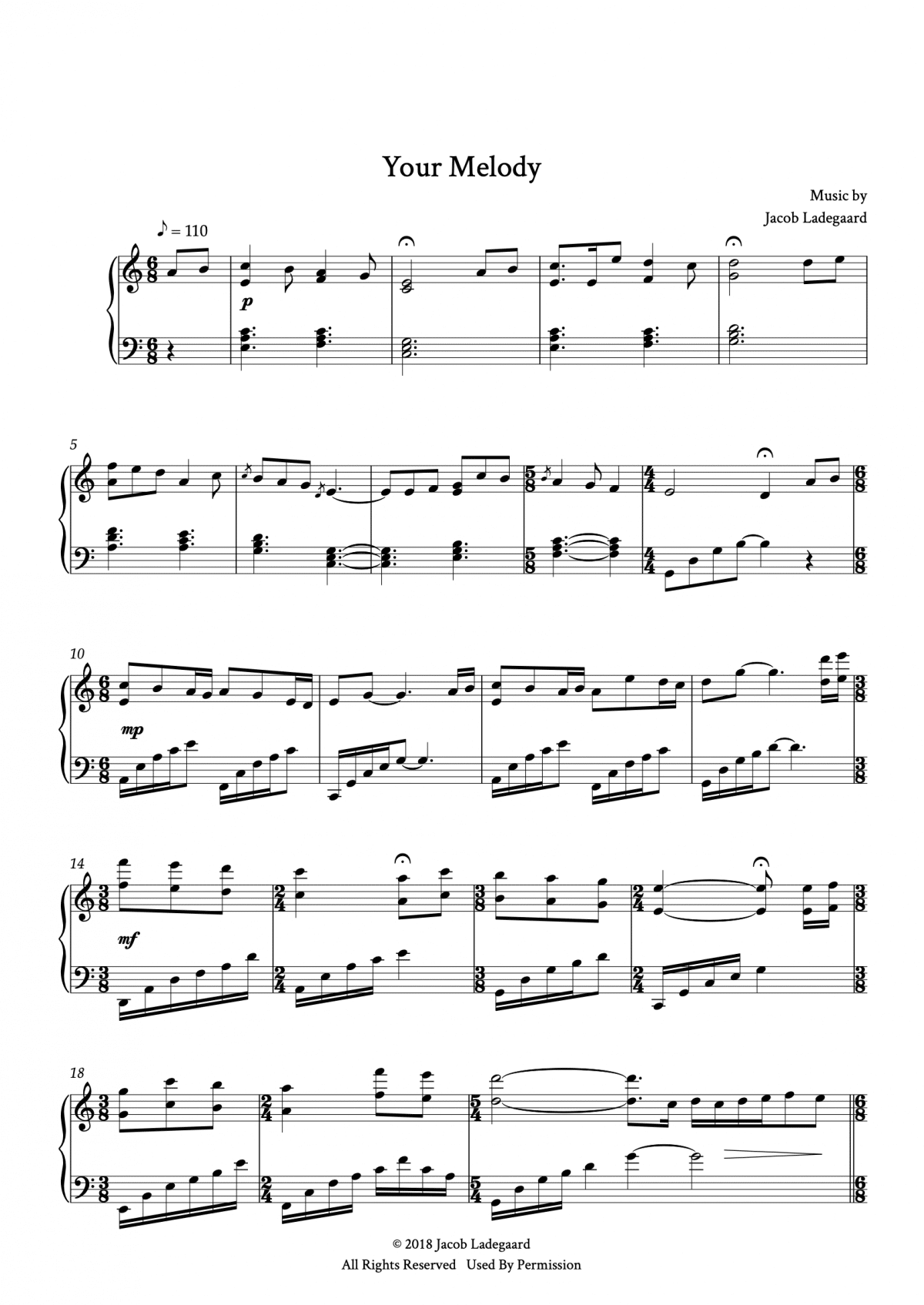 Sheet Music from Jacob's Piano - Find my original sheets here.
