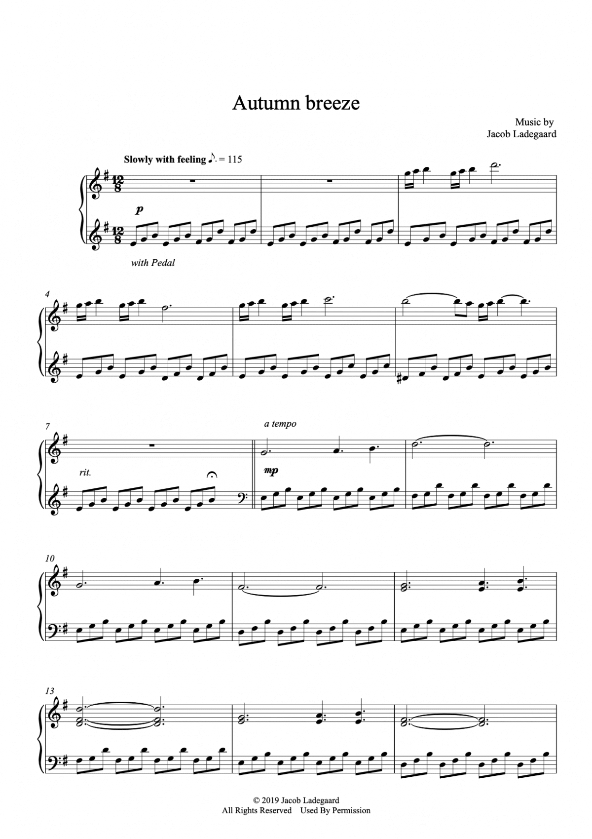 Autumn Breeze Sheet Music - by Jacob's Piano - Get Yours Today