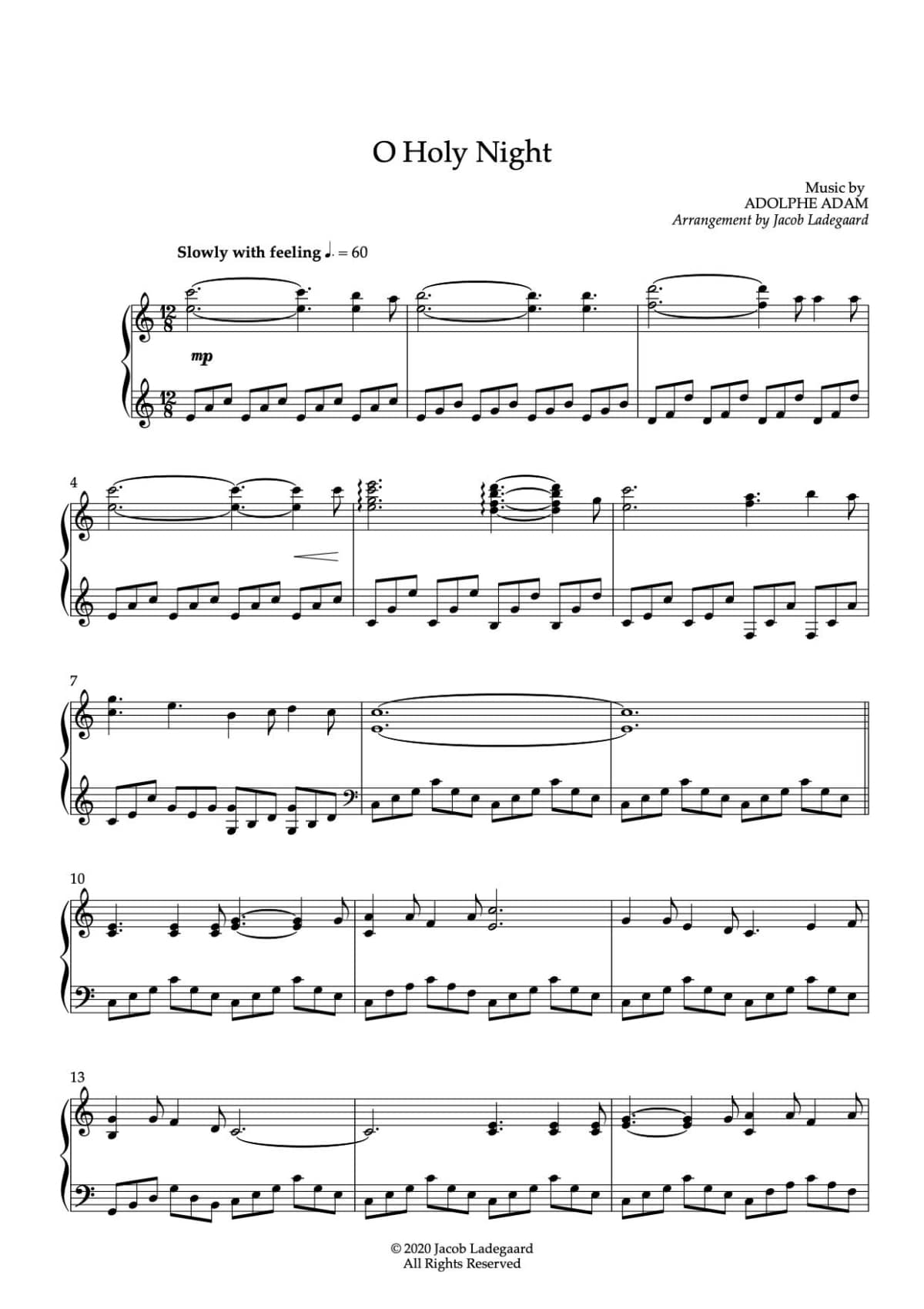 O Holy Night - Piano Arrangement by Jacob's Piano