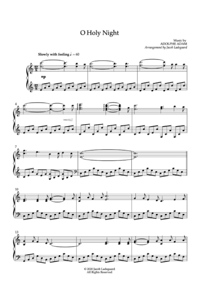 O Holy Night - Piano Arrangement by Jacob's Piano