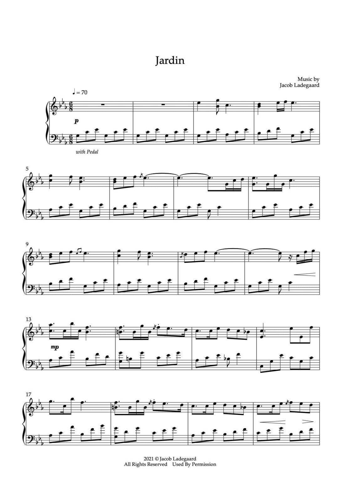 Jardin - Original Piano Composition by Jacob's Piano