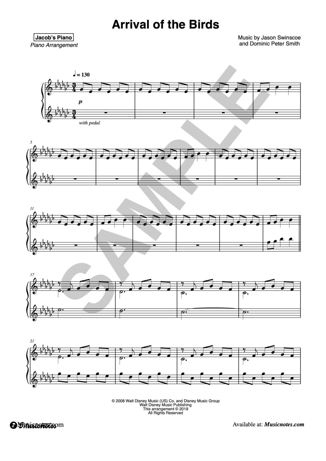 Time (from "Inception") (Sheet Music) - By Jacob's Piano